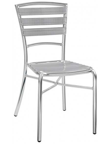 Outdoor chair Welded and anodized aluminium frame Tube O 25 x 1 5 mm Dimensions cm 40 x 40 x 85 h